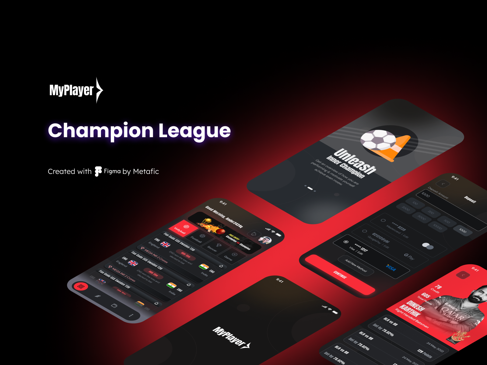 Champions League - Figma UI Kit for Sports App - Metafic